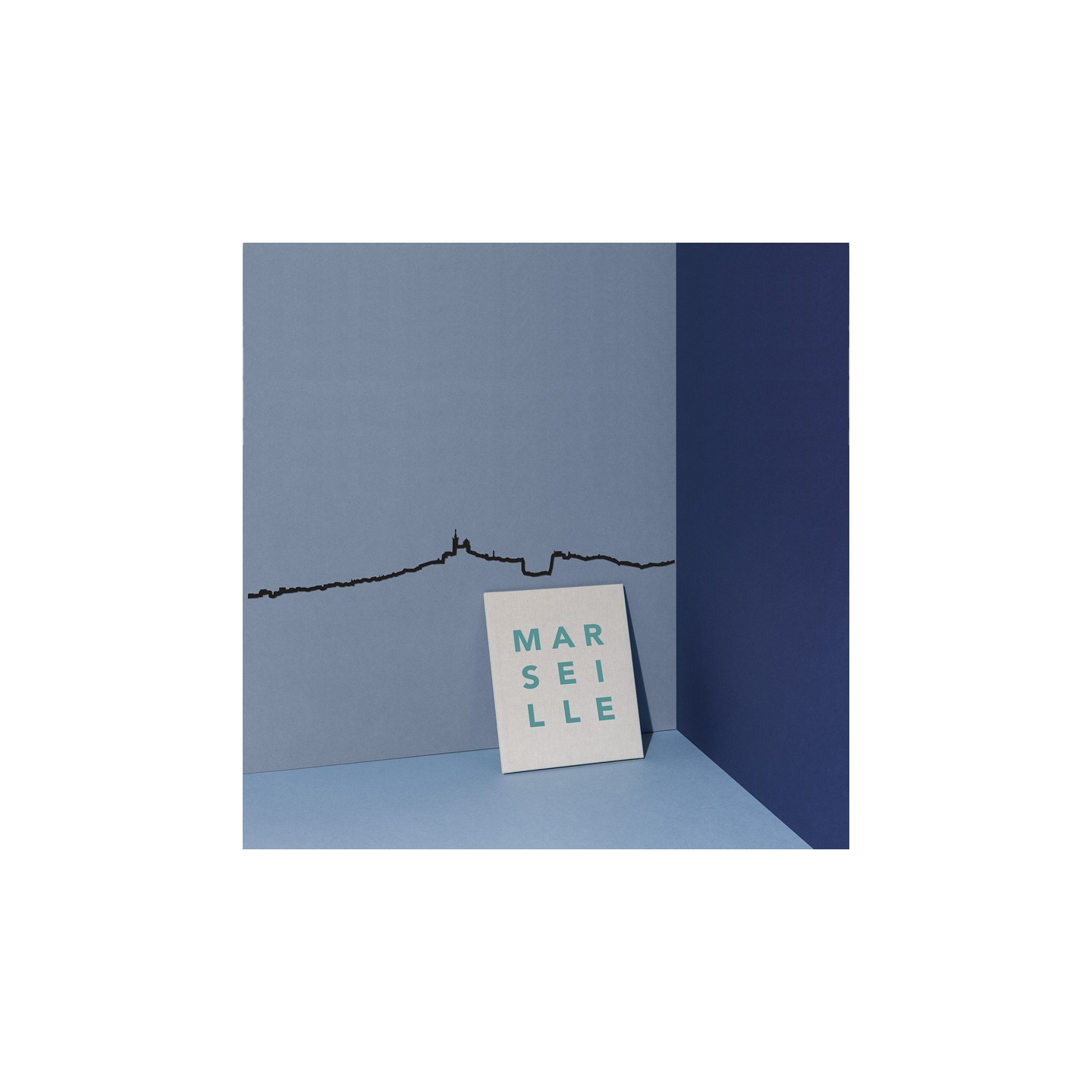 The Line Marseille XL Noir 125 cm - Silhouette de ville en acier